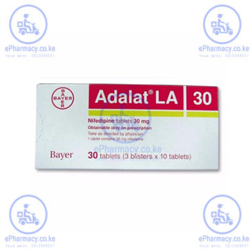 ADALAT LA 30 | LONG ACTION NIFEDIPINE 30mg - 30 TABLETS - ePharmacy Kenya