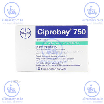 CIPROBAY 500mg | CIPROFLOXACIN - 10 TABS - ePharmacy Kenya