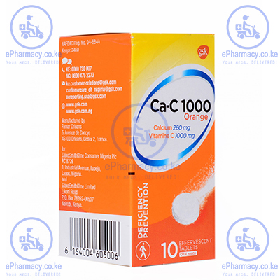 CA-C 1000MG | CALCIUM SANDOZ | VITAMIN C - 10 TABS - ePharmacy Kenya