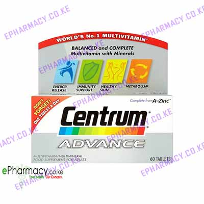 CENTRUM ADVANCE A-Z MULTIMINERAL MULTIVITAMIN - 30 TABS - ePharmacy Kenya