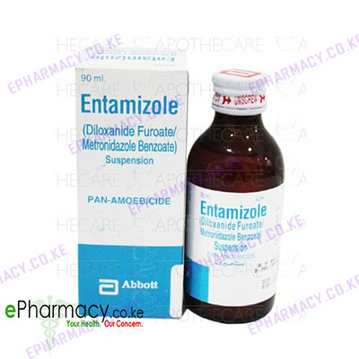 ENTAMIZOLE SUSPENSION | METRONIDAZOLE 100mg/DILOXANIDE 125mg - 100MLS ...
