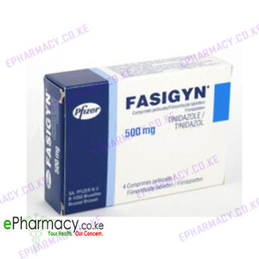 FASIGYN 500mg | ORIGINAL TINIDAZOLE - 4 TABS - ePharmacy Kenya