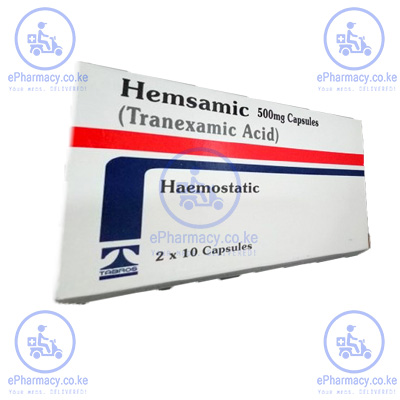 HEMSAMIC 500MG | TRANEXAMIC | BLEEDING - 20 TABS - ePharmacy Kenya