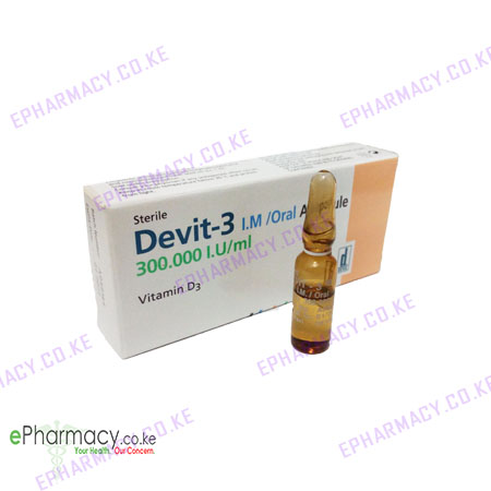 DEVIT 3 (VITAMIN D3 300,000) ORAL/INJECTION 1ML - ePharmacy Kenya