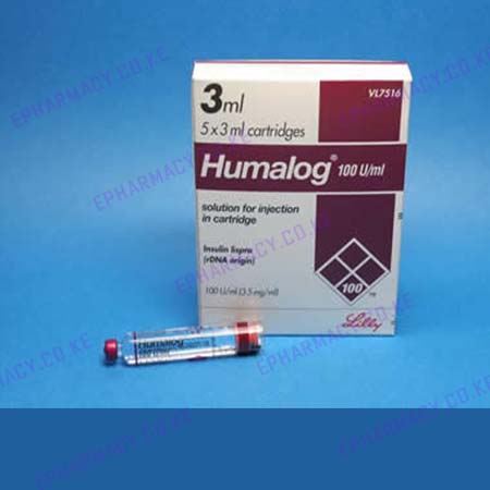 HUMALOG PLAIN INSULIN CARTRIGES 5X3ML - 1 CART - ePharmacy Kenya