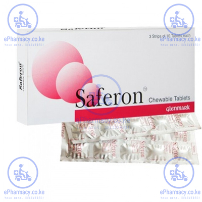 SAFERON PLUS CHEWABLE TABS | BLOOD SUPPLEMENT - 30 TABS - ePharmacy Kenya