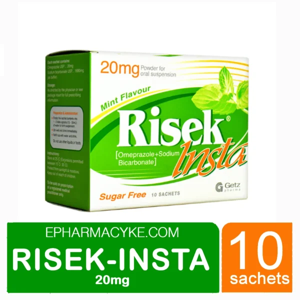 RISEK INSTA GRANULES OMEPRAZOLE 20MG+SODIUM BICARBONATE 1680MG - 10'S ...